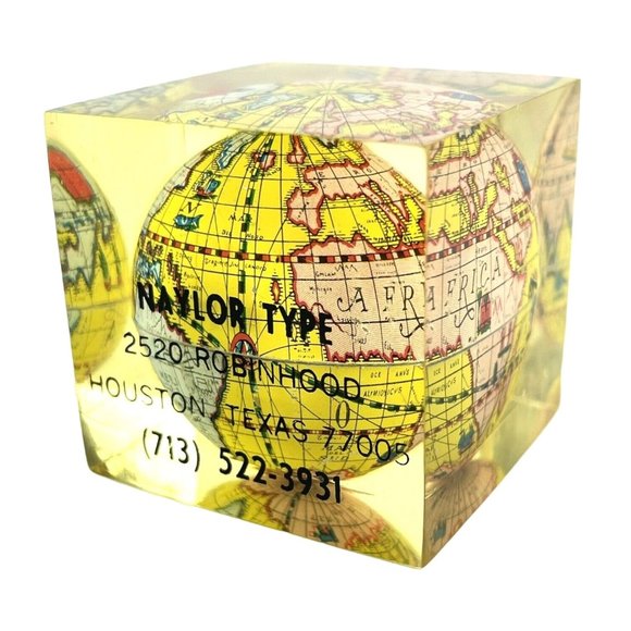 Unknown | Accents | Vintage Paperweight Advertisement Decor Lucite ...